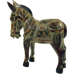 Guru-Shop Dekofigur Geschnitztes Pferd