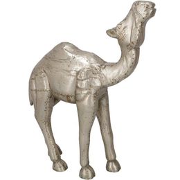Guru-Shop Dekofigur Großes geschnitztes Kamel mit Metallüberzug
