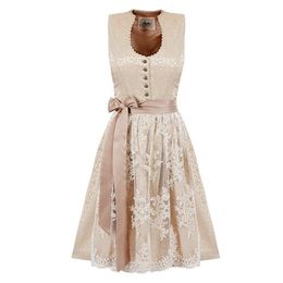 Trachten24.de Dirndl Midi Dirndl Friederike champagner (2-tlg) Rockteil 65cm