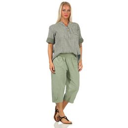 Leinenhose Leinenhose Damen kurze Sommerhose Leinen Bermuda elastischer Gummizug