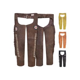 German Wear Lederhose GW957T Chaps Fransenhose Reiter Cowboy Western Lederchaps Lederhose