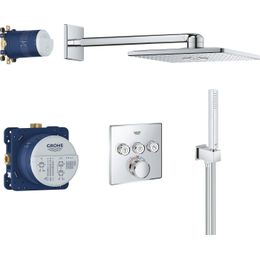 Grohe Duschsystem Grohtherm, 1 Strahlart(en), Packung, mit langlebieger und scheinender Oberfläche, silberfarben