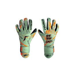 Reusch Torwarthandschuhe Pure Contact Fusion Junior mit hervorragendem Grip, grün|orange