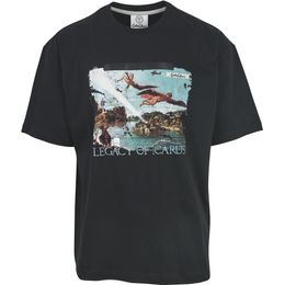 Carlo Colucci T-Shirt, Baumwolle, Printmotiv, für Herren, schwarz, M