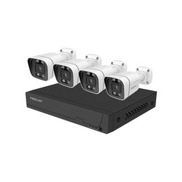 Foscam FNA108E-B4-2T 8-Kanal 4K 8 MP PoE Videoüberwachungsset mit 4x Überwachungskamera (5-tlg.