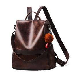 SOTOR Rucksack (Frauen Rucksack Geldbörse Premium Leder Anti-Diebstahl-Rucksack Leichte Reise Umhängetasche)