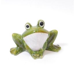 B&S B&S Dekofigur Gartenfigur Frosch grün Keramik Dekofigur Gartendekoration Höhe 13 cm