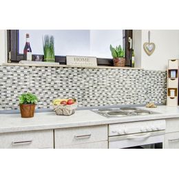 Mosani Mosaikfliesen Glasmosaik Naturstein Mosaik graugrün glänzend / 10 Matten