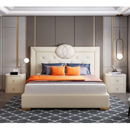 JVmoebel Bett Großes Weißes Schlafzimmer Doppelbett Designer Holzgestell Modernes (1-tlg.