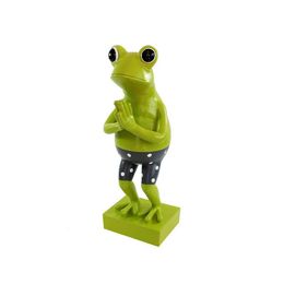 colourliving Tierfigur Frosch Dekofigur lustiger Badefrosch 30 cm grün Gartenfigur Frosch