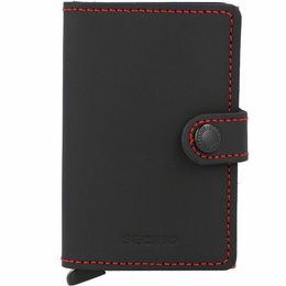 Secrid Miniwallet Kreditkartenetui RFID Schutz Leder 6.5 cm black red