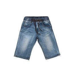 LEO GUTTI Jeansshorts Capri Jeans Shorts 3/4 Bermuda Sommer Hose Kurze Gummibund (1-tlg) 3647 in Blau