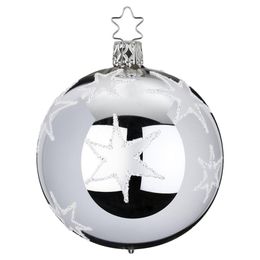 Inge Glas INGE-GLAS® Weihnachtsbaumkugel Weihnachtssterne silber glanz (1 St)