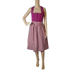 Jobeline Dirndl 22518 lila geblümt mit lila-weiß-karierter Schürze