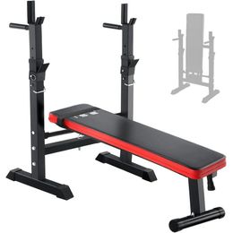 ISE Hantelbank ISE Fitness Hantelbank Drückerbank Trainingsbank mit 5 Stufen Verstellbarer Ablage( 91-110cm) und Dip-Griffen Fitnessgerät klappbar schwarz SY-544