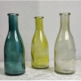 Sandra Rich Dekovase Glasflaschenvasen 3er set Grün