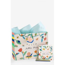 next Geschenkpapier Baby-Geschenktasche und Karte Florales Muster