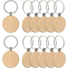 LENBEST Schlüsselanhänger Set Schlüsselanhänger Set Blanko-Schlüsselanhänger aus Holz (12-tlg)