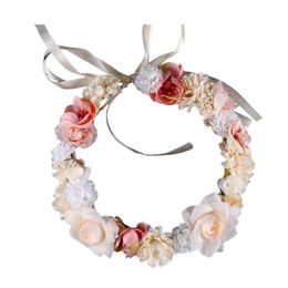 FIDDY Haarband Heukranz Braut farbenfroher Blumenschmuck