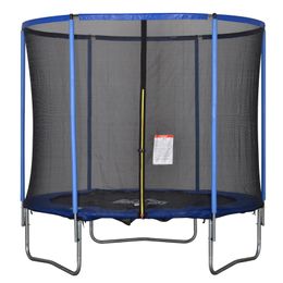 HOMCOM Trampolin mit Sicherheitsnetz blau, schwarz Ø244 x 240H cm