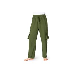 PANASIAM Wellnesshose Cargo-Hose K bequeme Sommerhose mit 4 Taschen aus 100% Baumwolle Unisex Freizeithose für Damen und Herren Relaxhose Cargohose