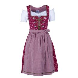 Ramona Lippert Dirndl Elli Trachtenkleid rot geblümt mit Bluse Rocklänge 60 cm