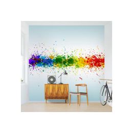 Bilderdepot24 Kindertapete Kinderzimmer Rainbow Splatter Kinder Wanddeko Regenbogen modern