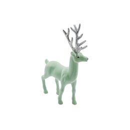Macosa Home Dekofigur Deko Hirsch stehend grün Silber 18 oder 23 cm Weihnachtsdeko