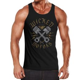 Neverless Tanktop Herren Tank Top Motorrad Biker Racing Wicked Motors Neverless® mit Print