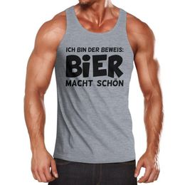 MoonWorks Tanktop Herren Tanktop Ich bin der Beweis Bier macht schön MoonWorks® mit Print