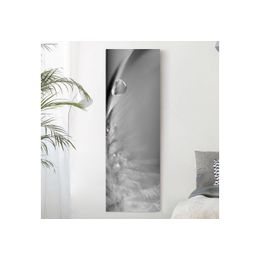 Bilderdepot24 Leinwandbild Boho Modern Landhausstil Feder schwarz weiss Bild auf Leinwand XXL