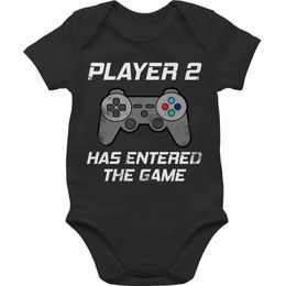 Shirtracer Shirtbody Player 2 has entered the game Controller grau Partner-Look Familie Baby