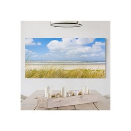 Bilderdepot24 Leinwandbild Strand Natur Modern An der Nordseeküste blau Bild auf Leinwand XXL