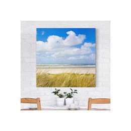 Bilderdepot24 Leinwandbild Strand Natur Modern An der Nordseeküste blau Bild auf Leinwand XXL