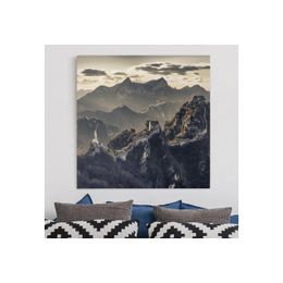 Bilderdepot24 Leinwandbild Natur Modern Die große chinesische Mauer beige Bild auf Leinwand XXL