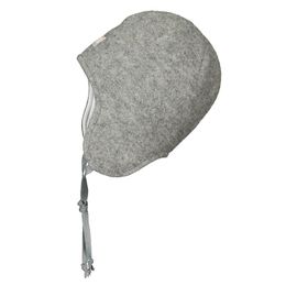 Pickapooh - Wollfleece-Mütze JACK gefüttert in grau melange, Gr.54