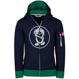 Trollkids - Kapuzen-Sweatjacke SORTLAND in navy/pepper green/cloudy grey, Gr.116