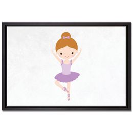 Pixxprint Leinwandbild Hübsche Ballerina mit schleife