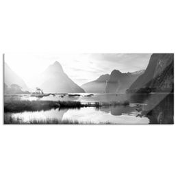 Pixxprint Glasbild Milford Sound Neuseeland