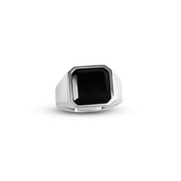 Sprezzi Fashion Siegelring Herren Ring Siegelring mit Onyx Stein schwarz 925 Silber (inkl. Schmuckbox)