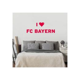 FC Bayern München FC Bayern München Wandtattoo Fußball Sticker I Love FC Bayern Schriftzug mit Herz