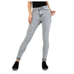 Ital-Design Skinny-fit-Jeans Damen Freizeit Jeansstoff Stretch Skinny Jeans in Grau