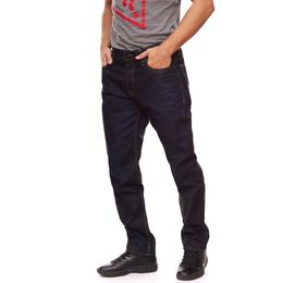 Jack & Jones Jack & Jones Stoffhose JACK & JONES Herren Comfort Fit-Jeans Denim-Hose mit Kontrastnähten Mike Jeans-Hose Dunkel-Blau