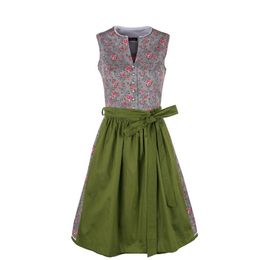 Ramona Lippert Dirndl Clarissa Damen hochgeschlossen 2-teilig grau geblümt Rocklänge 60 cm