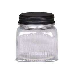 Macosa Home Vorratsglas Metalldeckel schwarz Aufbewahrungsbehälter Glasdose Dekoglas Muster