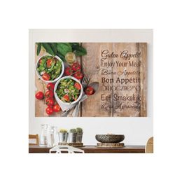 Bilderdepot24 Leinwandbild Küchenbild Modern Guten Appetit braun rot grün Leinwanddruck Groß XXL