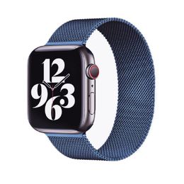 ENGELSINN Smartwatch-Armband für Apple Watch Metallarmband Edelstahl magnetisch Mesh Dunkel Blau