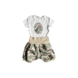 kennydoo Body & Shorts Kinder- Baby Set "Giraffe" grün/beige (2 teilig) mit niedlichem Design