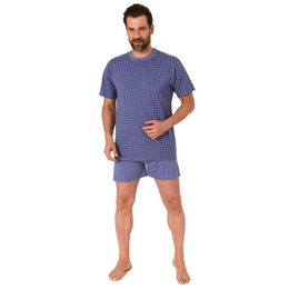 RELAX by Normann Pyjama Herren Schlafanzug kurzarm Shorty in Minimal-Optik