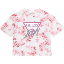 Guess T-Shirt, Blüten-Print, für Kinder, pink, 152